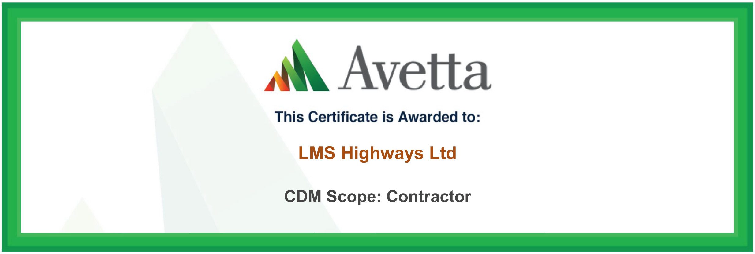 Avetta Accreditation - LMS Highways